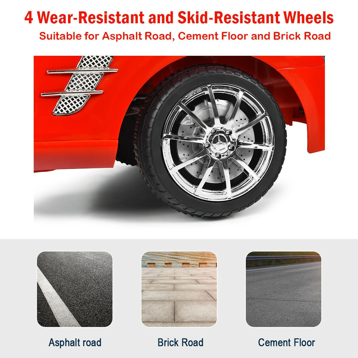 Kids Ride-On Mercedes SLS Car with Remote Control and MP3 Player Red