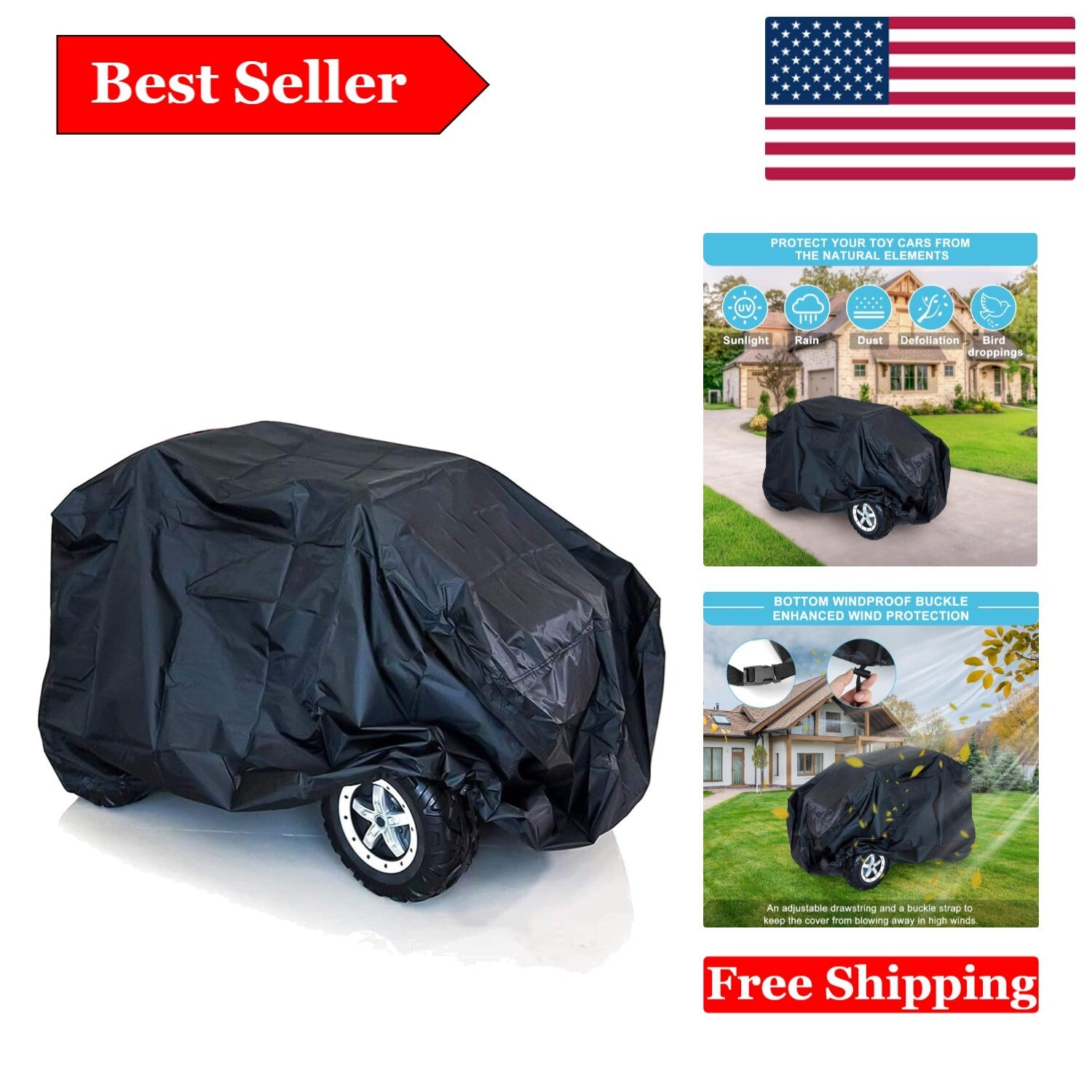 Kids' Ride-On Toy Car Cover Weatherproof Windproof Outdoor Protection
