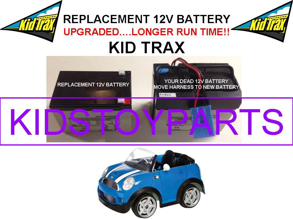 MINI COOPER LONG LASTING REPLACEMENT KID TRAX 12 VOLT BATTERY 1.5" wide ...