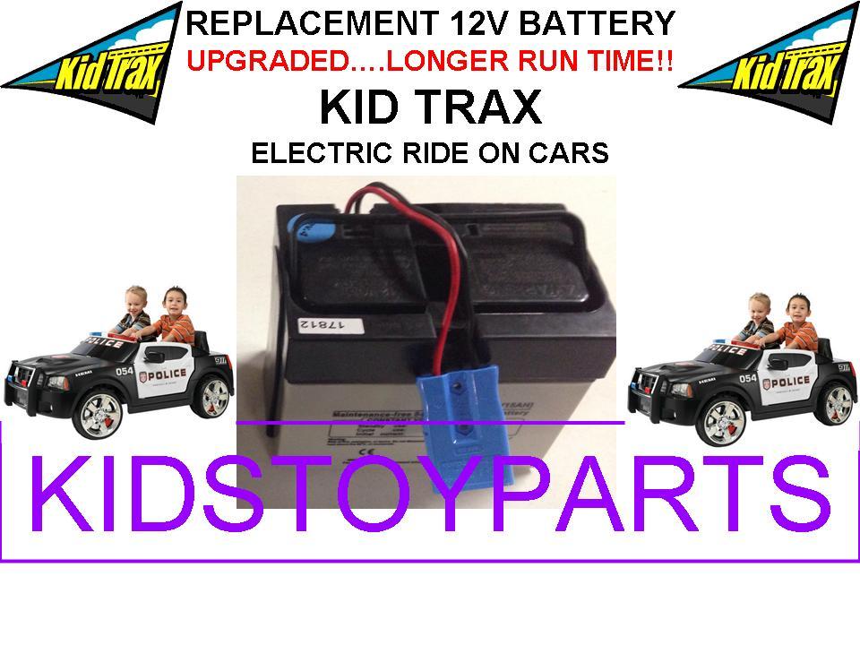 NEW! LONG LASTING DODGE POLICE CAR KID TRAX 12 VOLT OEM BATTERY BLUE W/PLUG