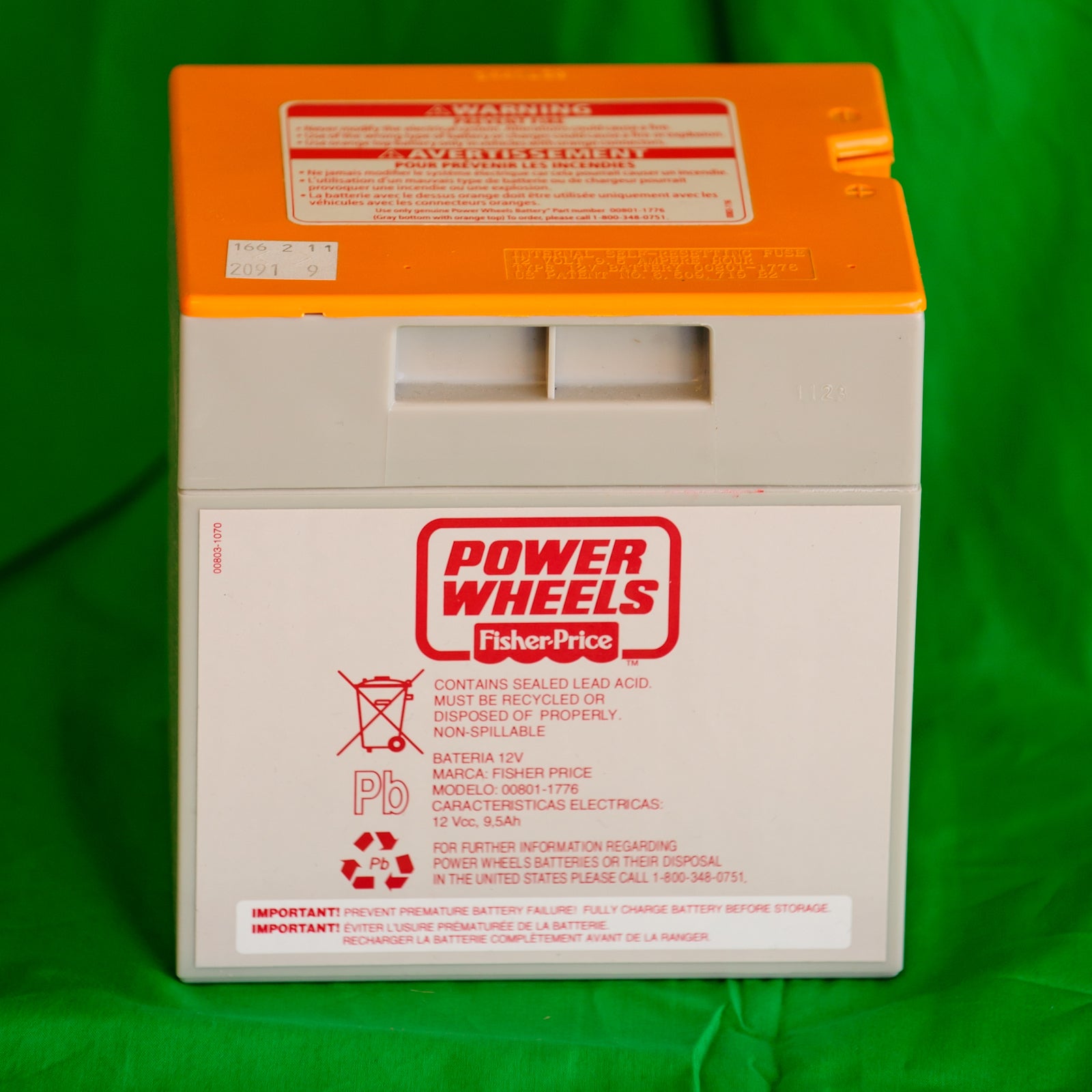 12-Volt Replacement Battery for Power Wheels Ride-On Toys Gray with Or