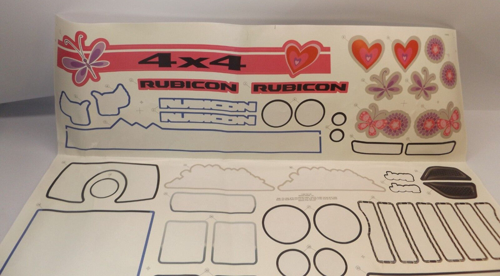 Power Wheels 3900-8481 Pink Jeep Wrangler Rubicon JL Decal Sticker Set