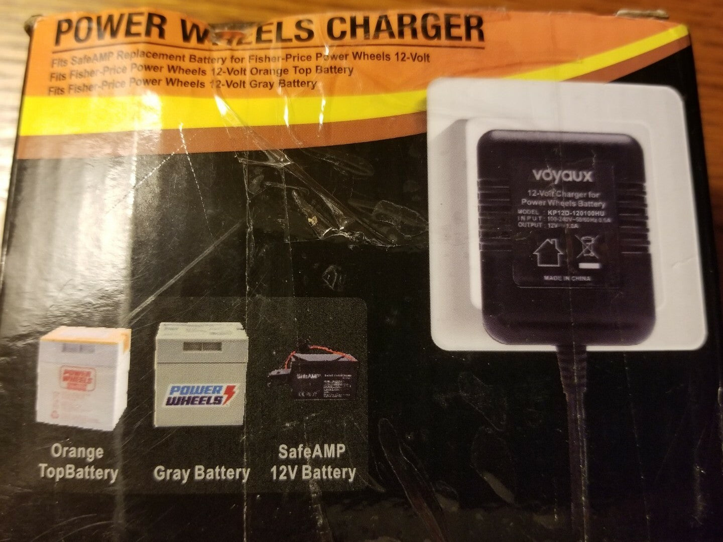Power Wheels Charger Compatible with 12V Orange, Grey, and SafeAMP Bat