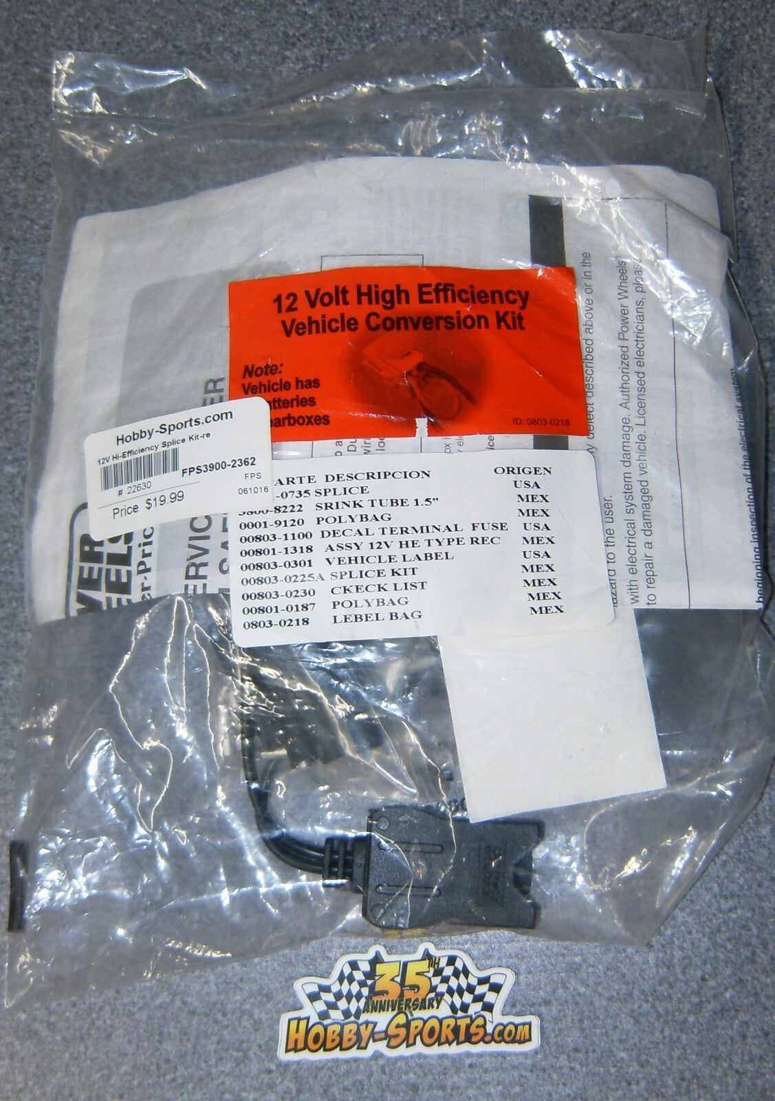 12V High-Efficiency Red Splice Kit for Power Wheels