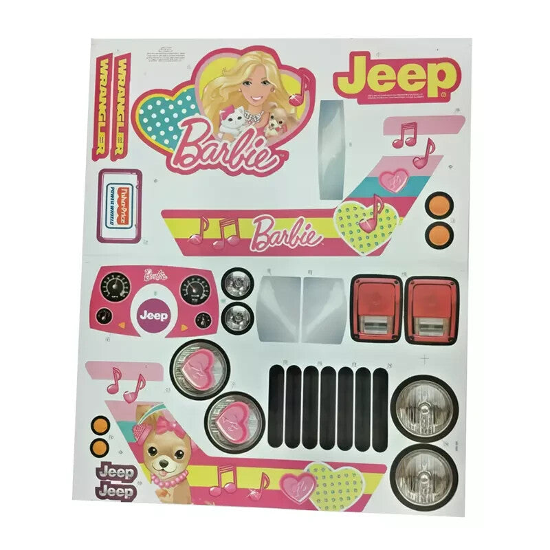 Power Wheels Label Sheet Sticker Decals replacement Barbie Jeep ...