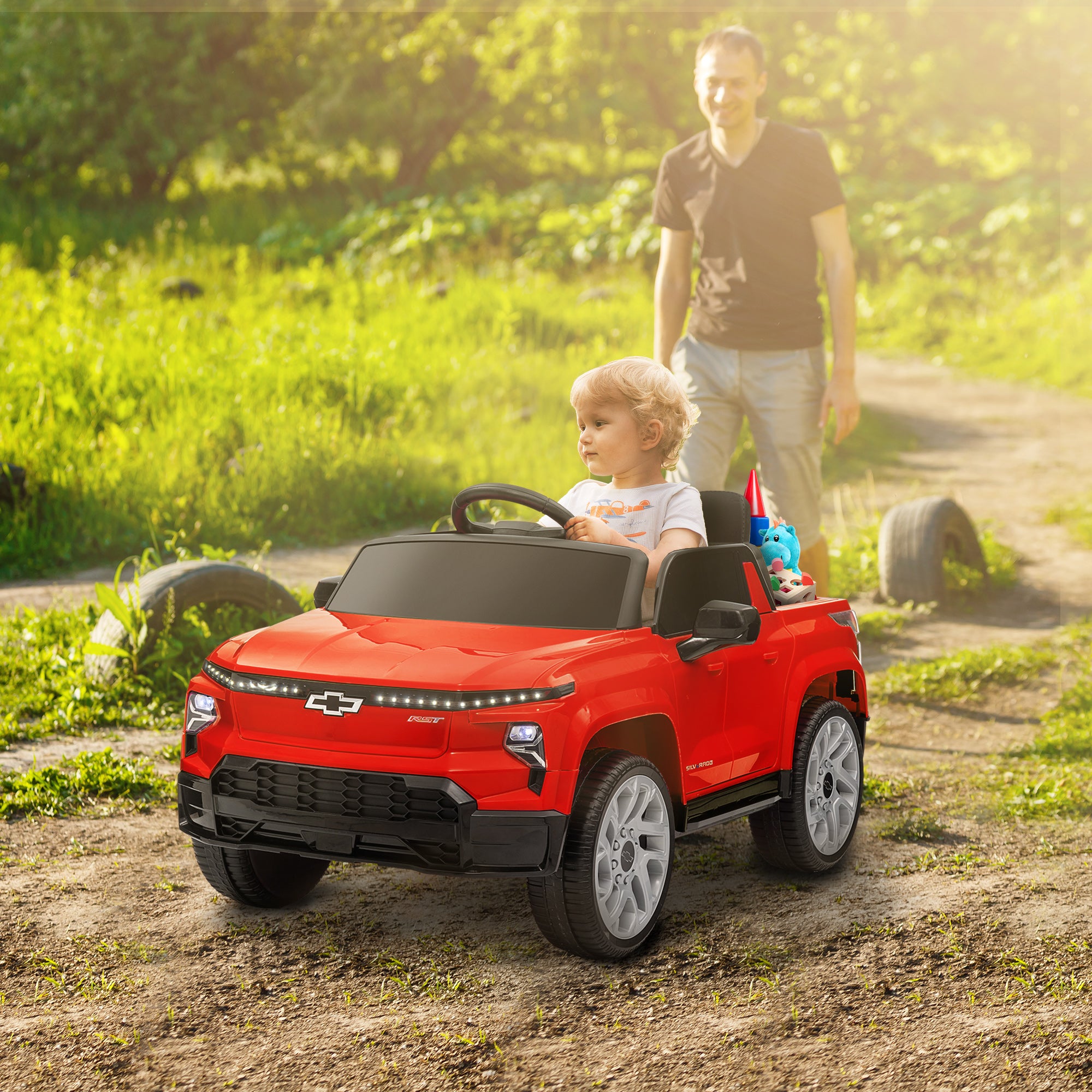 Qaba 12V CHEVROLET SILVERADO EV RST Licensed Kids Electric Car
