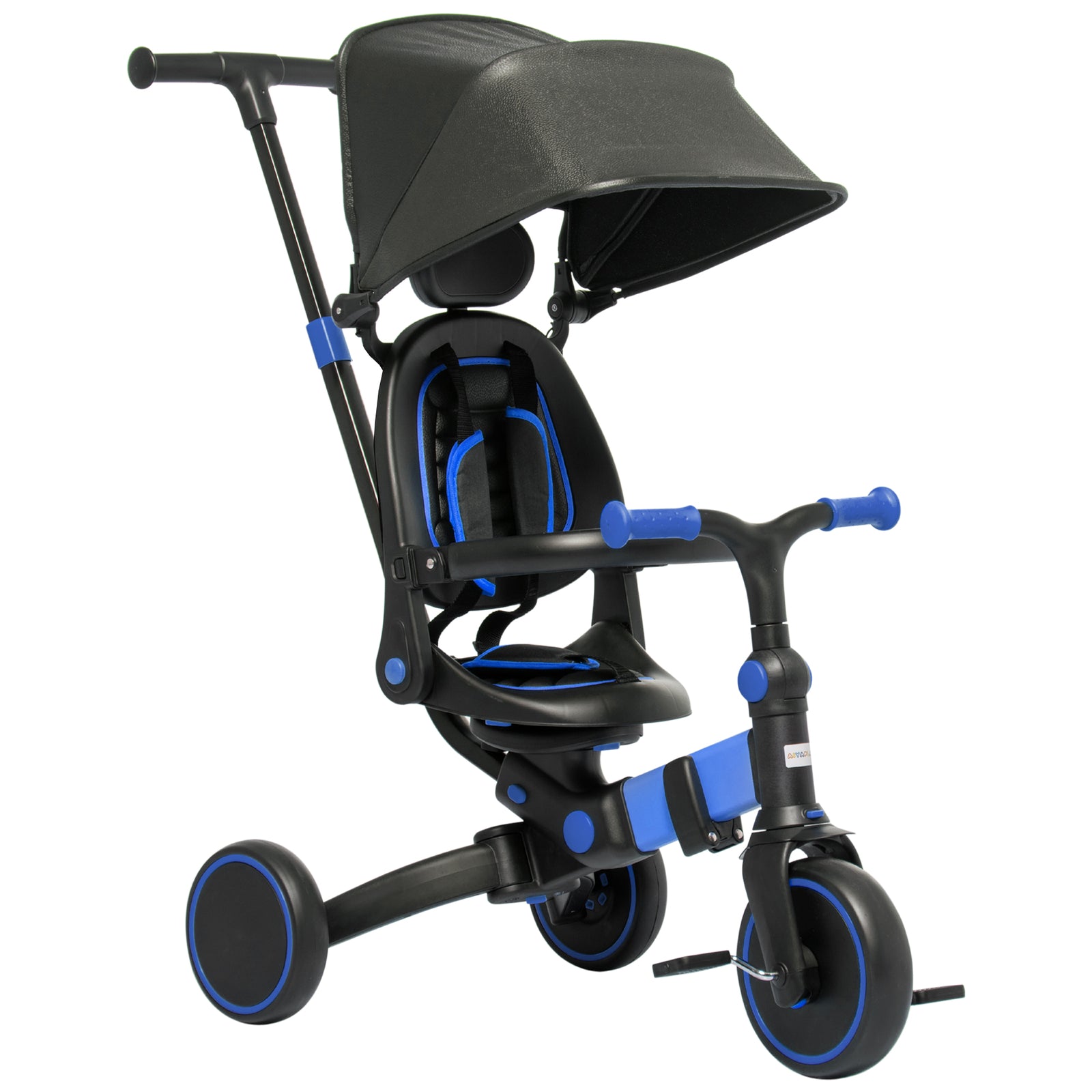 3-in-1 Toddler Trike Push Tricycle and Balance Bike with Adjustable Se