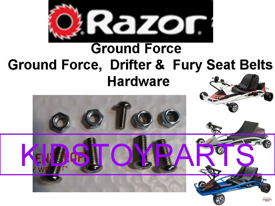 RAZOR GROUND FORCE, DRIFTER AND FURY SEATBELT HARDWARE CHROMED STEEL
