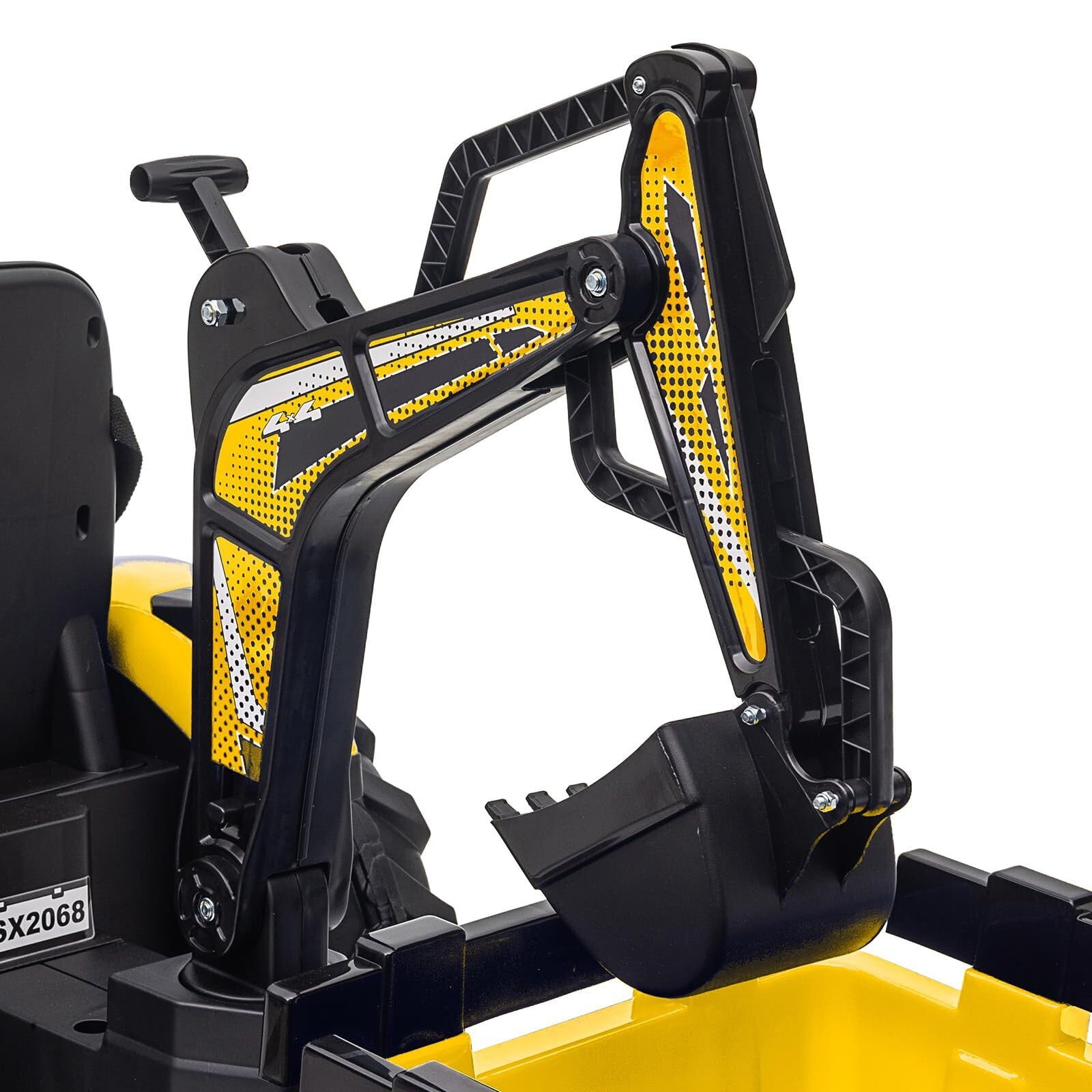 24V Electric Ride-On Tractor with Excavator, Trailer, and Digger Attac