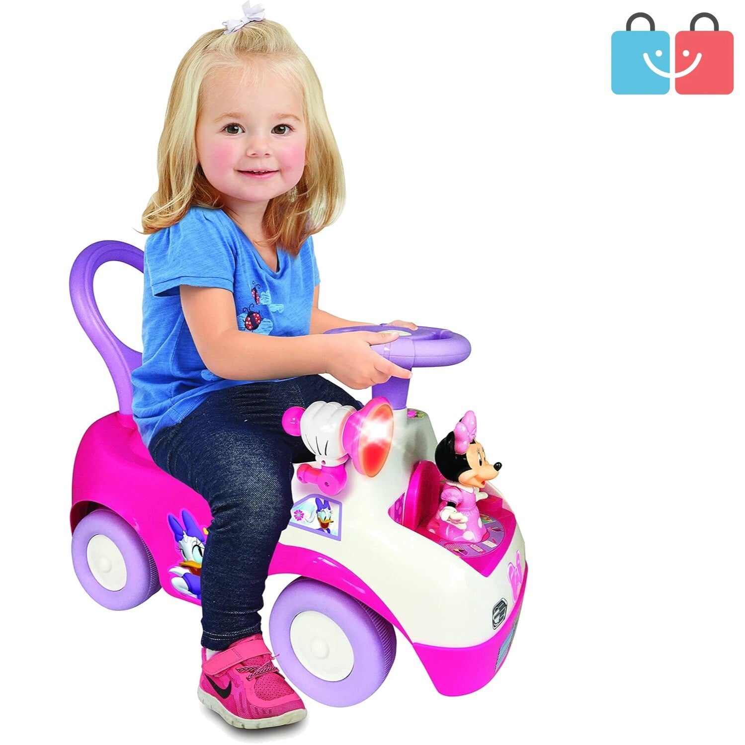Sturdy Minnie Mouse Ride-On Toy with Music, Lights, and Dancing Featur