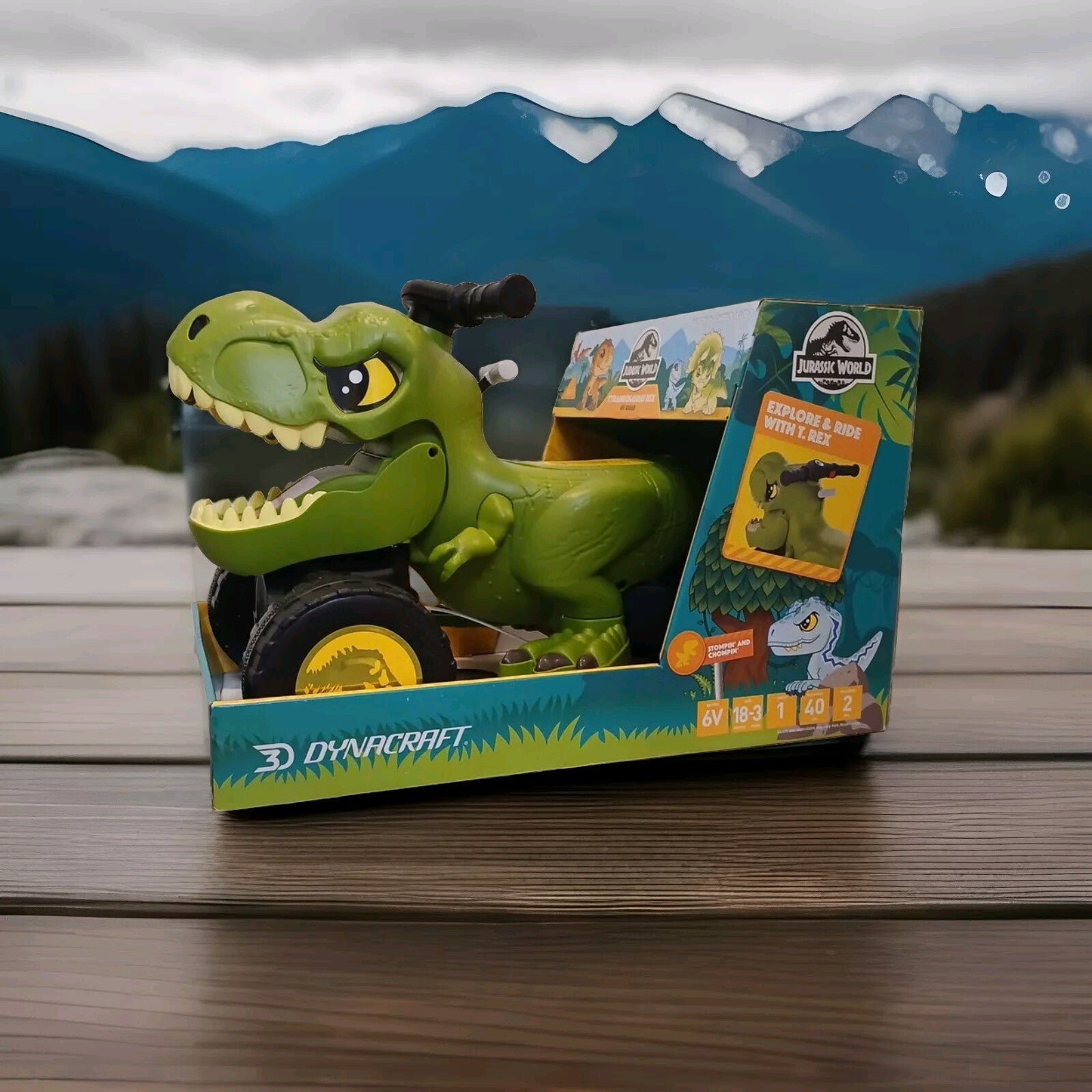 Tyrannosaurus T-Rex 4-Wheel Ride-On Power Car Toy for Toddlers and Kid