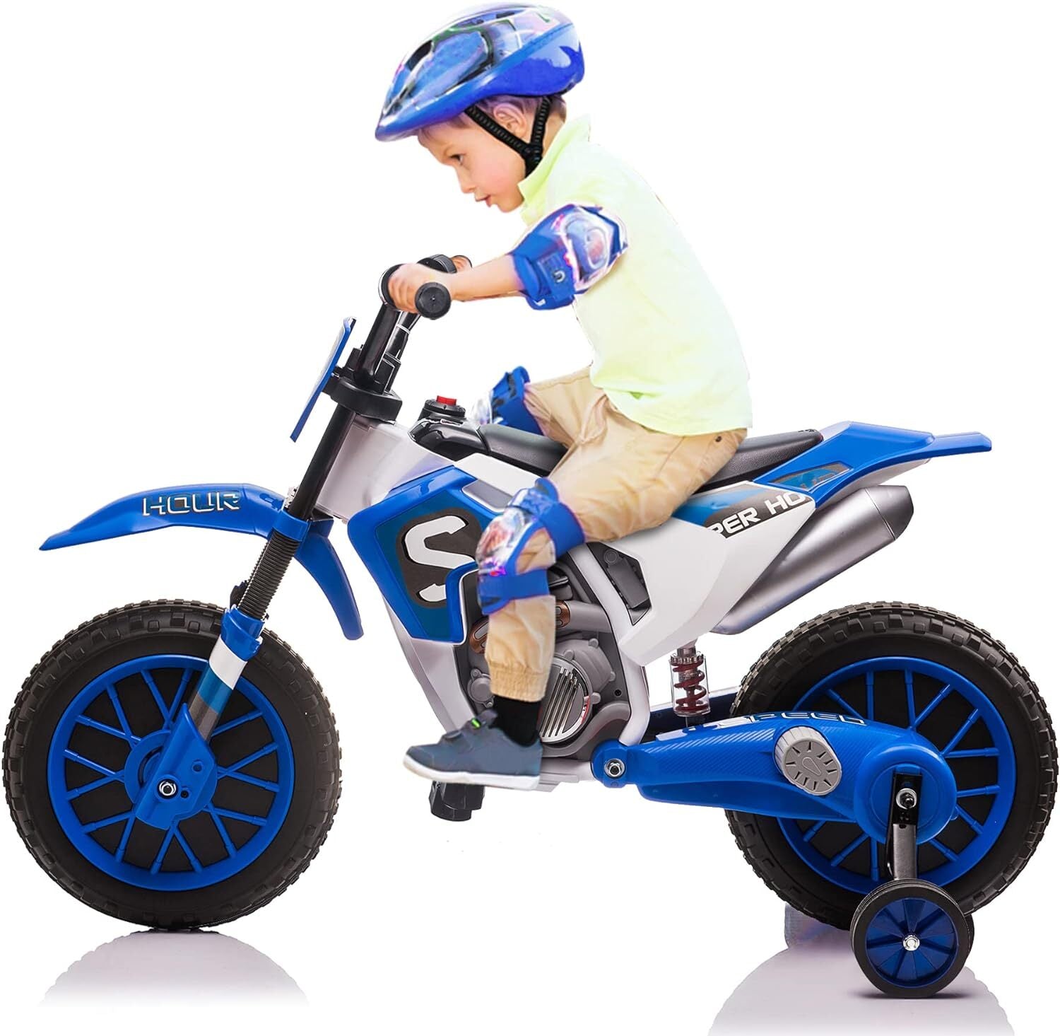 TOBBI 12V Kids Ride on Motrcycle Electric Motorbike w/Training Wheels ...