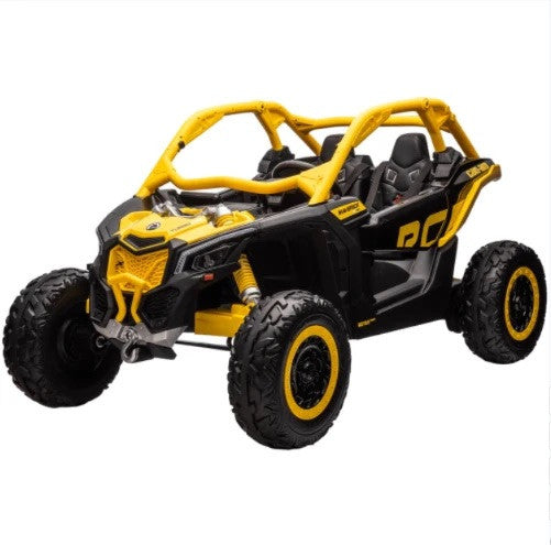 24V XL Can-Am Maverick Ride-On Toy UTV with Remote Control 4WD in Yell