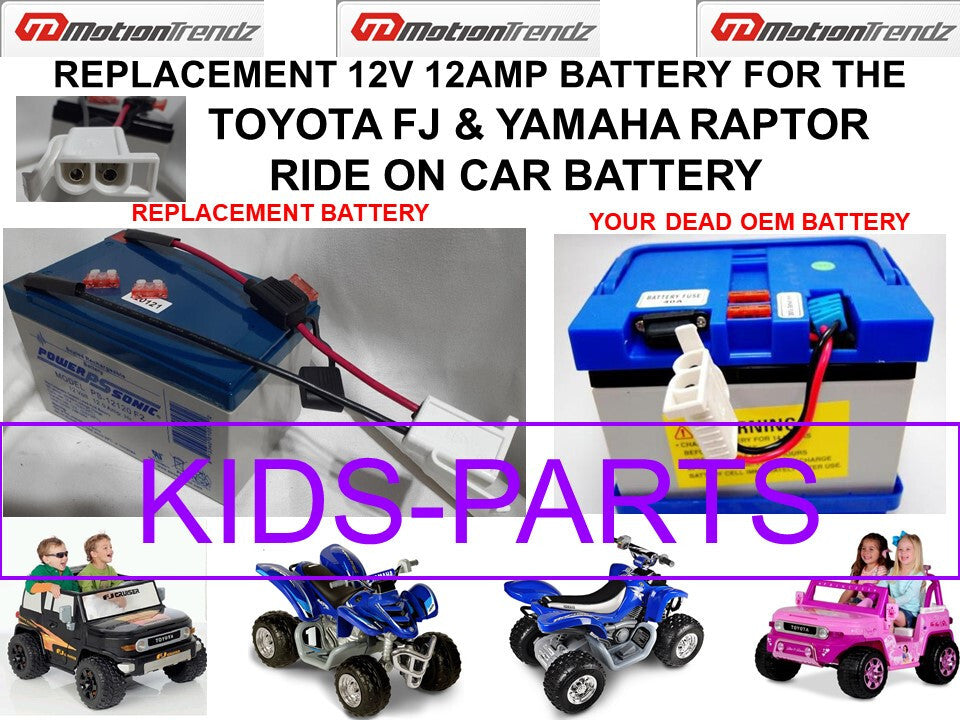 VERSION #2 DUMAR MEGA TREADZ Yamaha Raptor 700R 12V BATTERY OEM