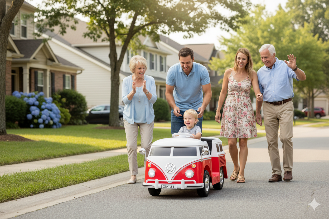 Volkswagen VW Bus Ride On Car Van for Kids W/Magic Cars® Wireless Pare