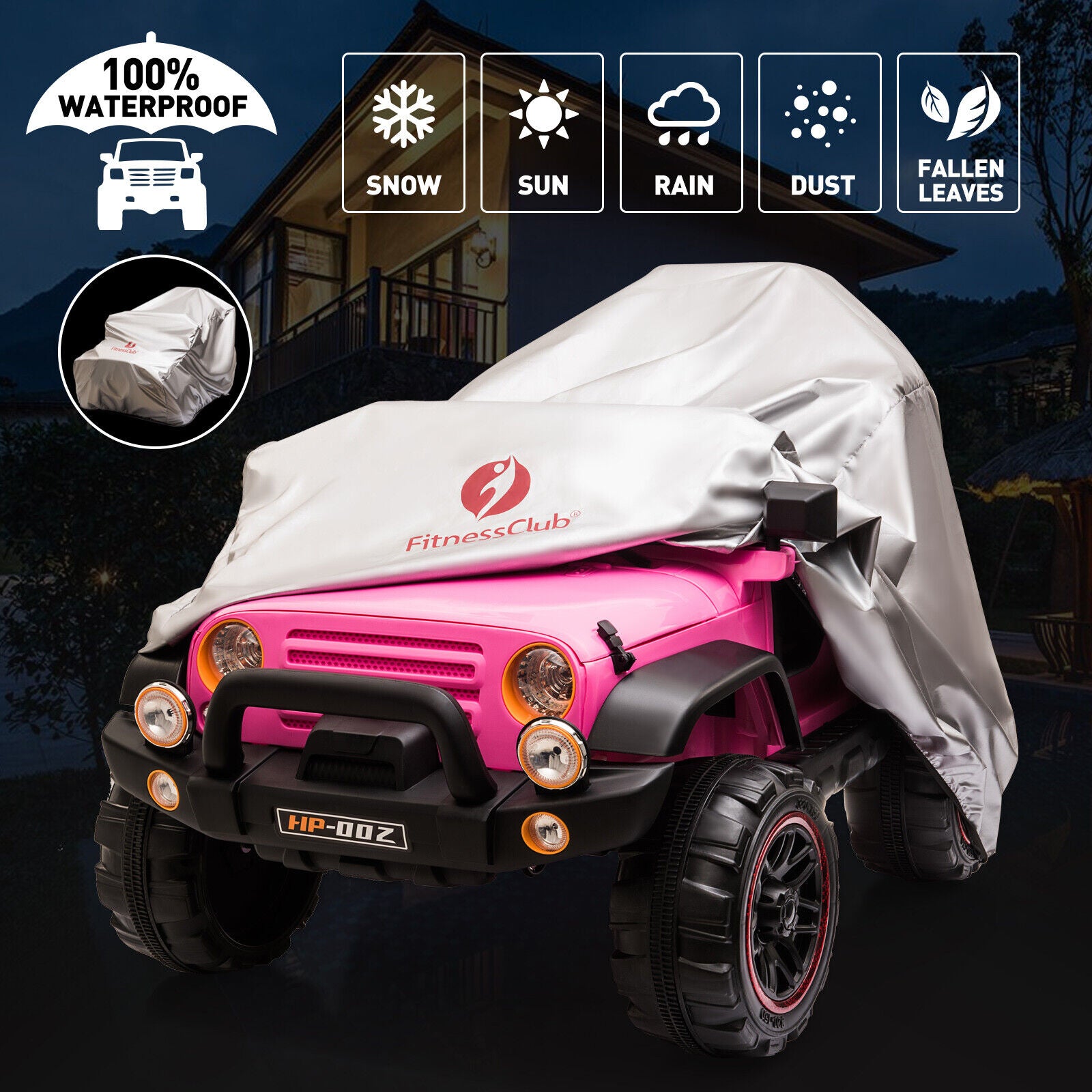 12V Electric Ride-On Car for Kids with Remote Control, MP3 Player, LED