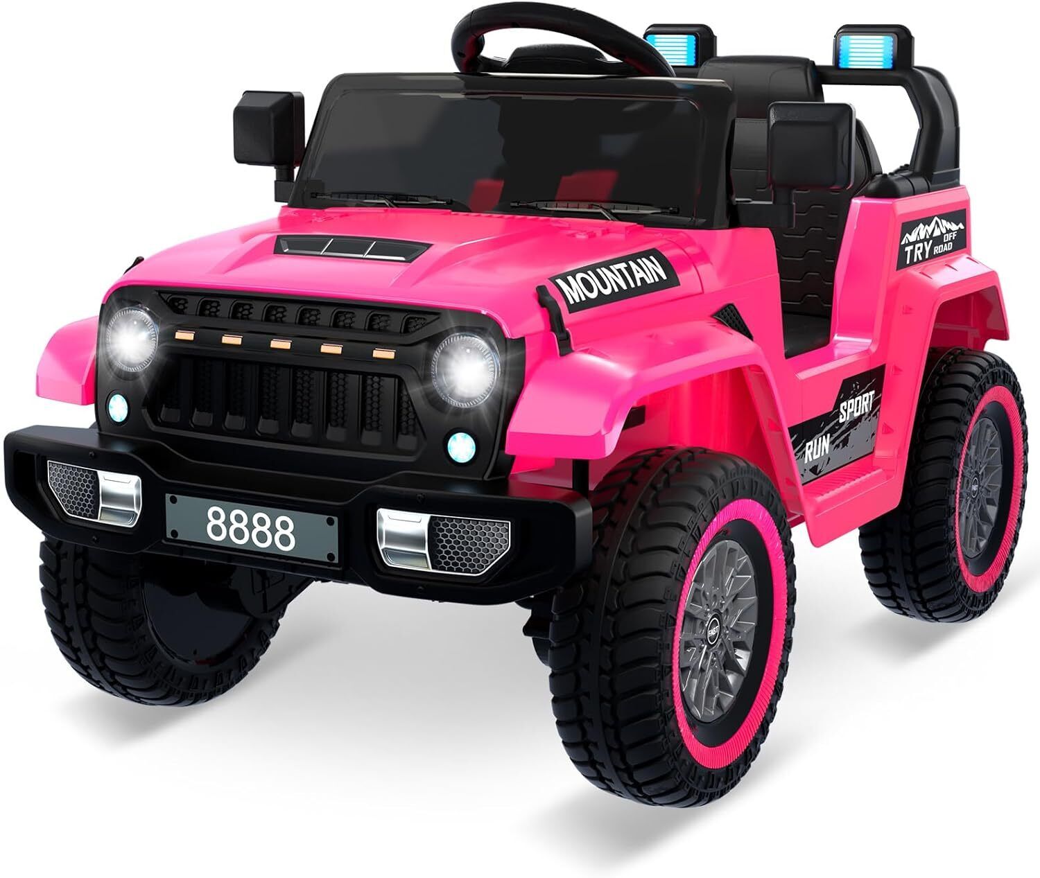 12V Electric Ride On Jeep Toy Car for Kids with Remote Control, Music,