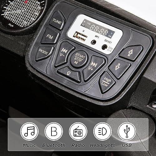 12V Kids Ride On Car Truck with Parental Remote Control - Spring Black
