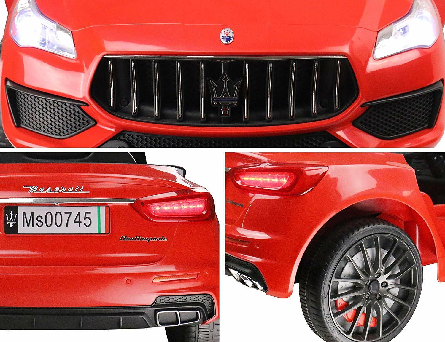 12V Red Maserati Quattroporte Kids Remote Control Ride-On Car with Lic