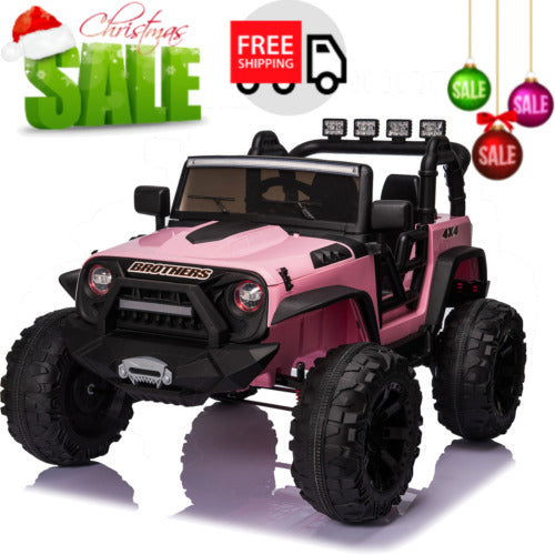 Pink 24V Electric Ride-On Toy Truck for Kids with Remote Control - 2x2