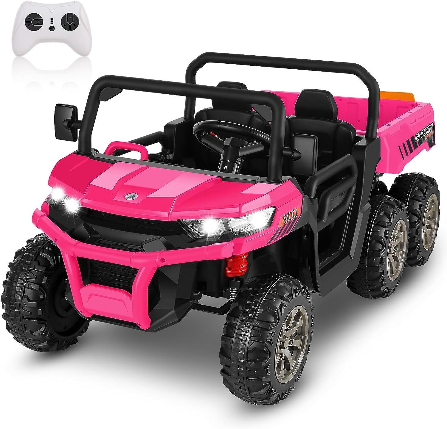 2-Seater Electric Ride-On Truck with Dump Bed and RC Control - 3 Speed