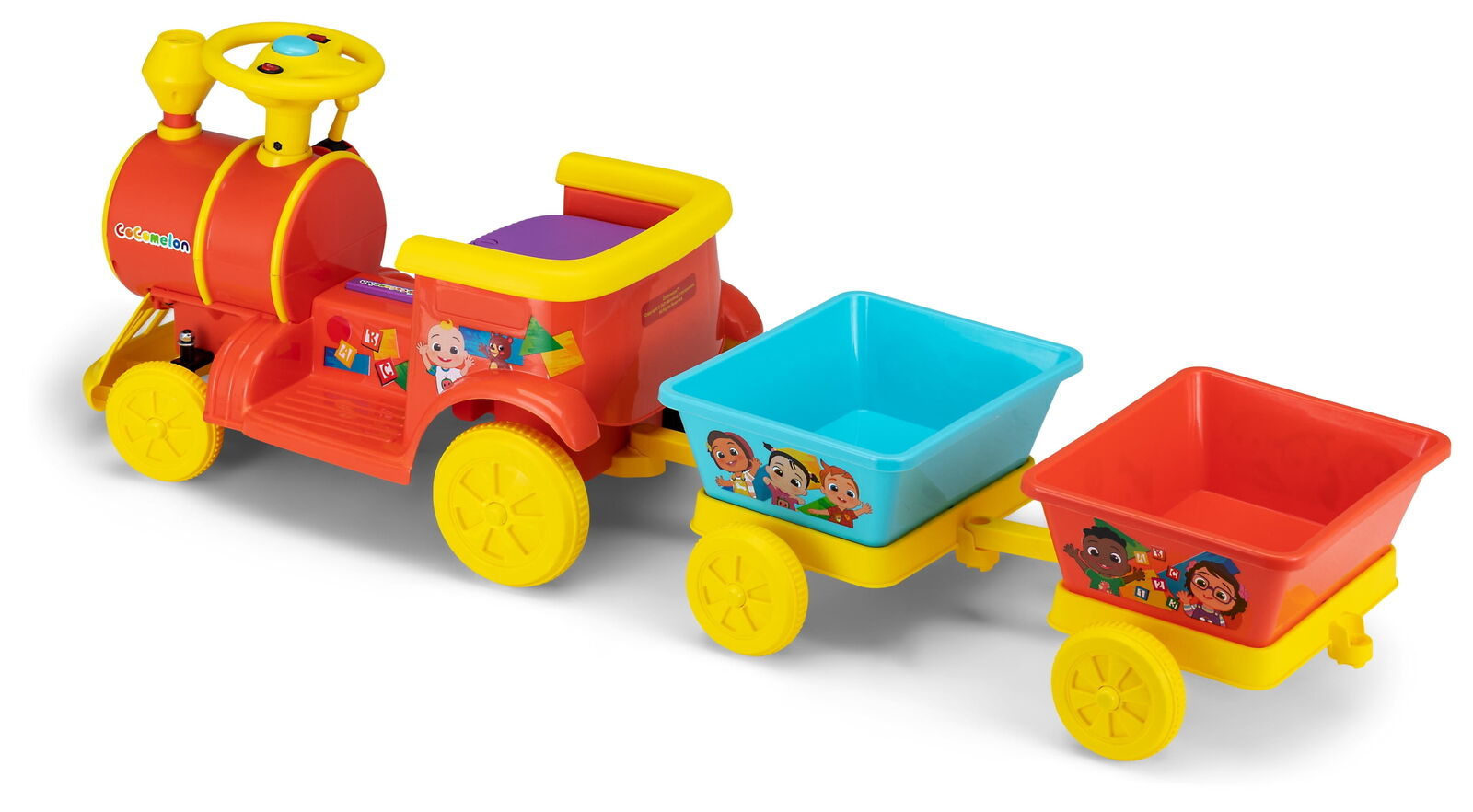 Cocomelon Choo Choo Train Ride-On Toy, 6-Volt Battery-Powered
