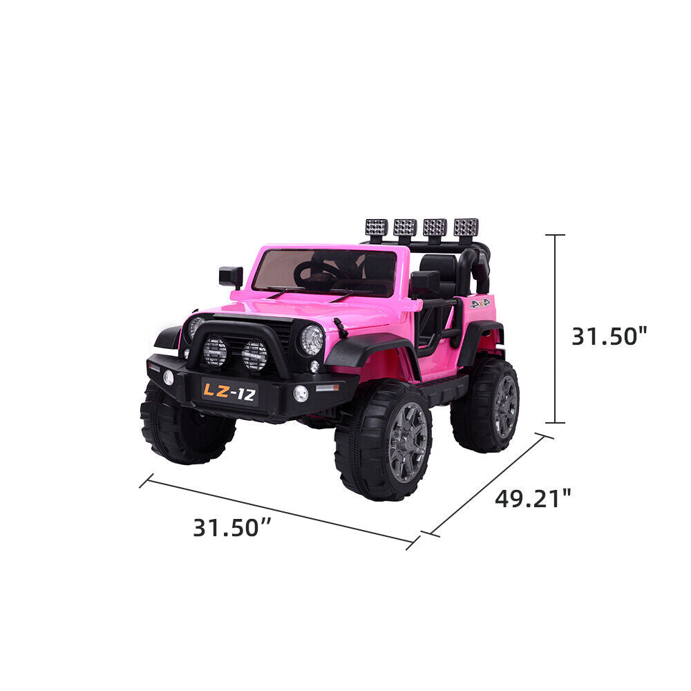 Electric Pink Jeep for Kids with Remote Control and Rechargeable Batte