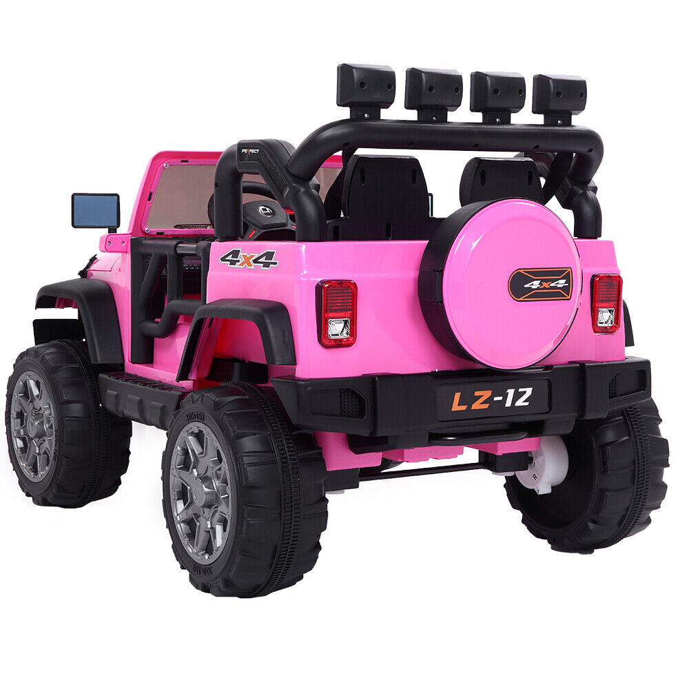 Electric Pink Jeep for Kids with Remote Control and Rechargeable Batte