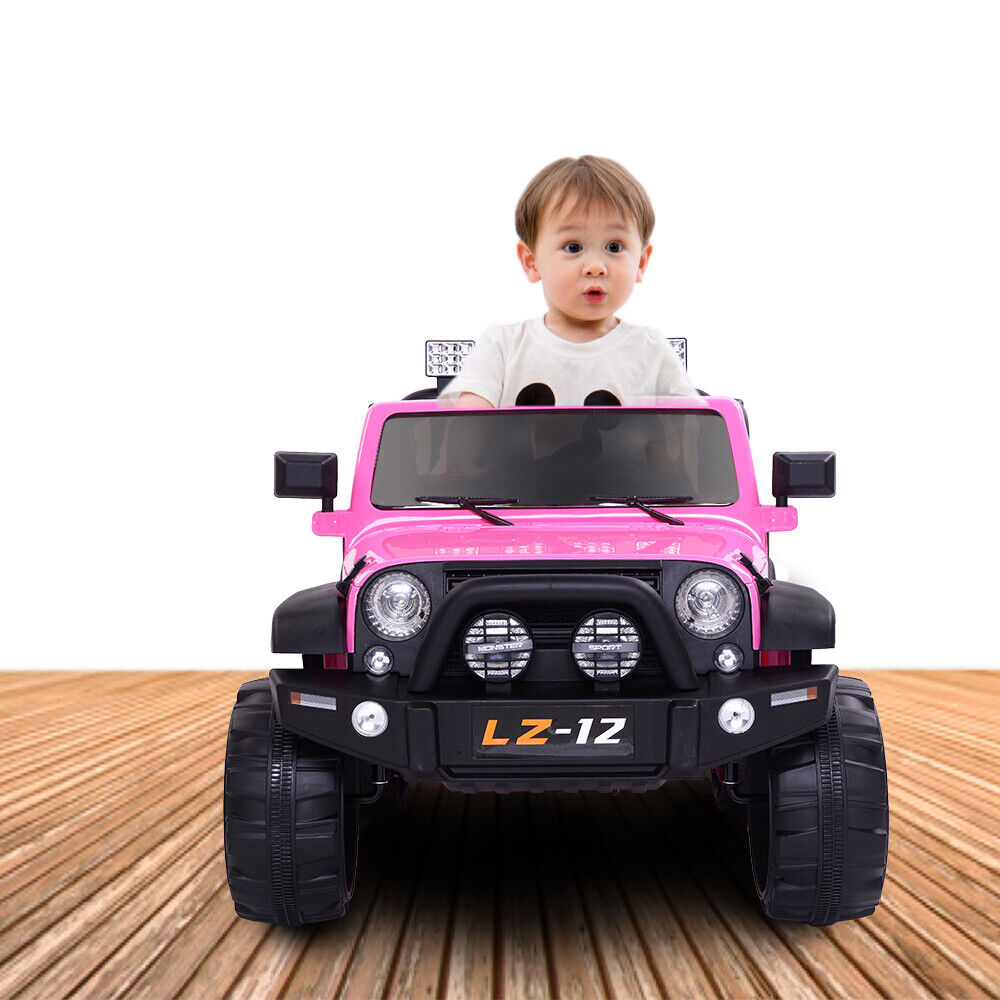 Electric Pink Jeep for Kids with Remote Control and Rechargeable Batte