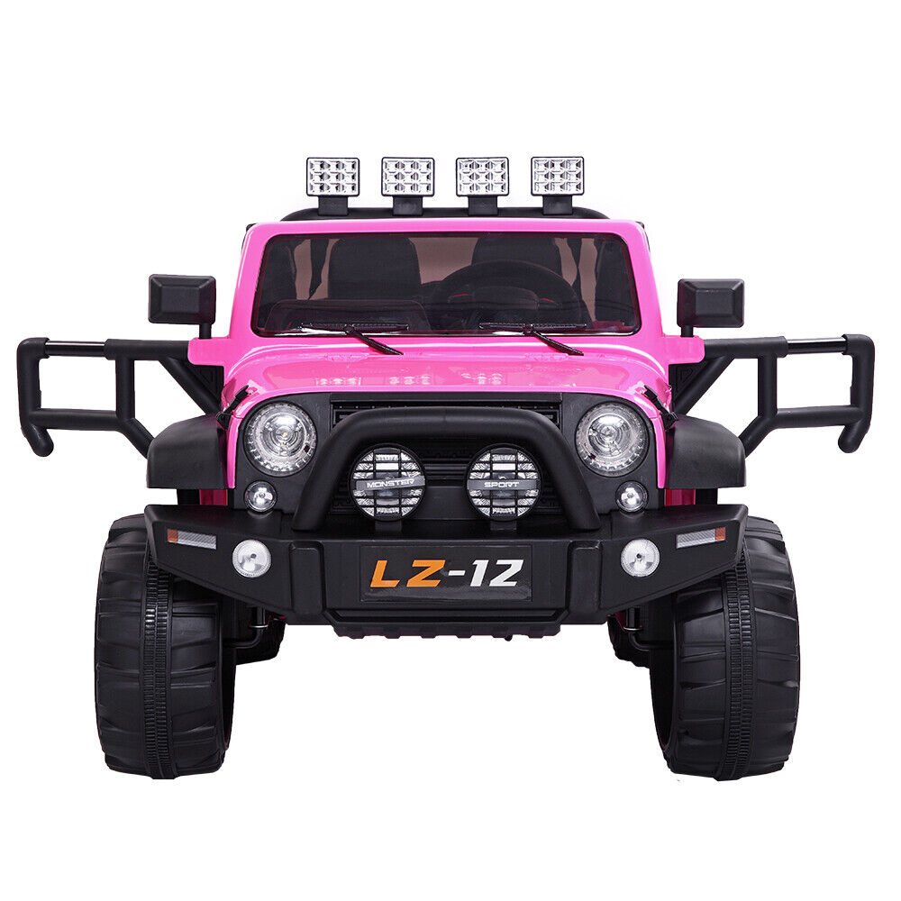 Electric Pink Jeep for Kids with Remote Control and Rechargeable Batte