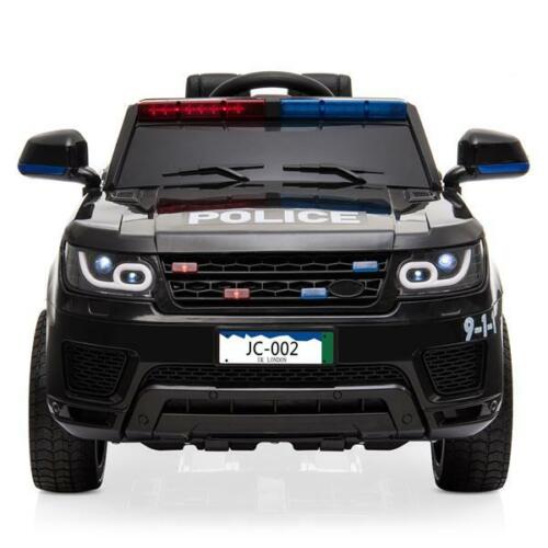 Electric Police SUV Ride-On Toy Car for Kids with 2 Speeds, Lights, Mu