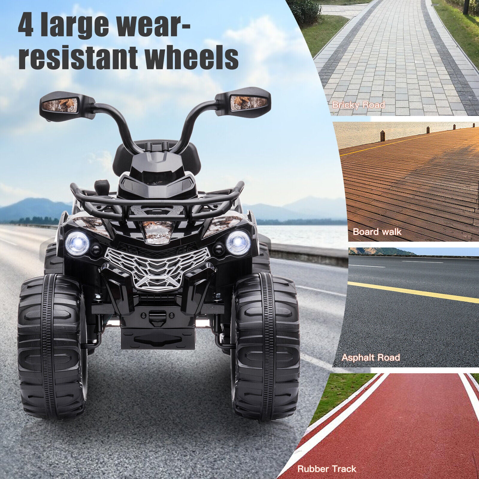 Electric Quad ATV Car for Kids 3-9 Years - 12V Battery Powered 4-Wheel