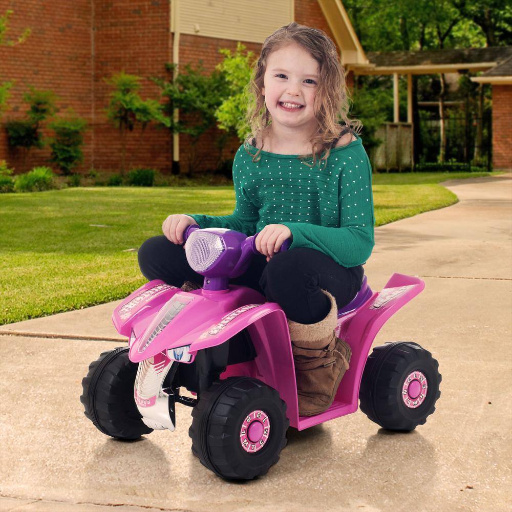 Electric Ride-On ATV for Kids in Pink/Purple - 4 Wheels, Battery Power