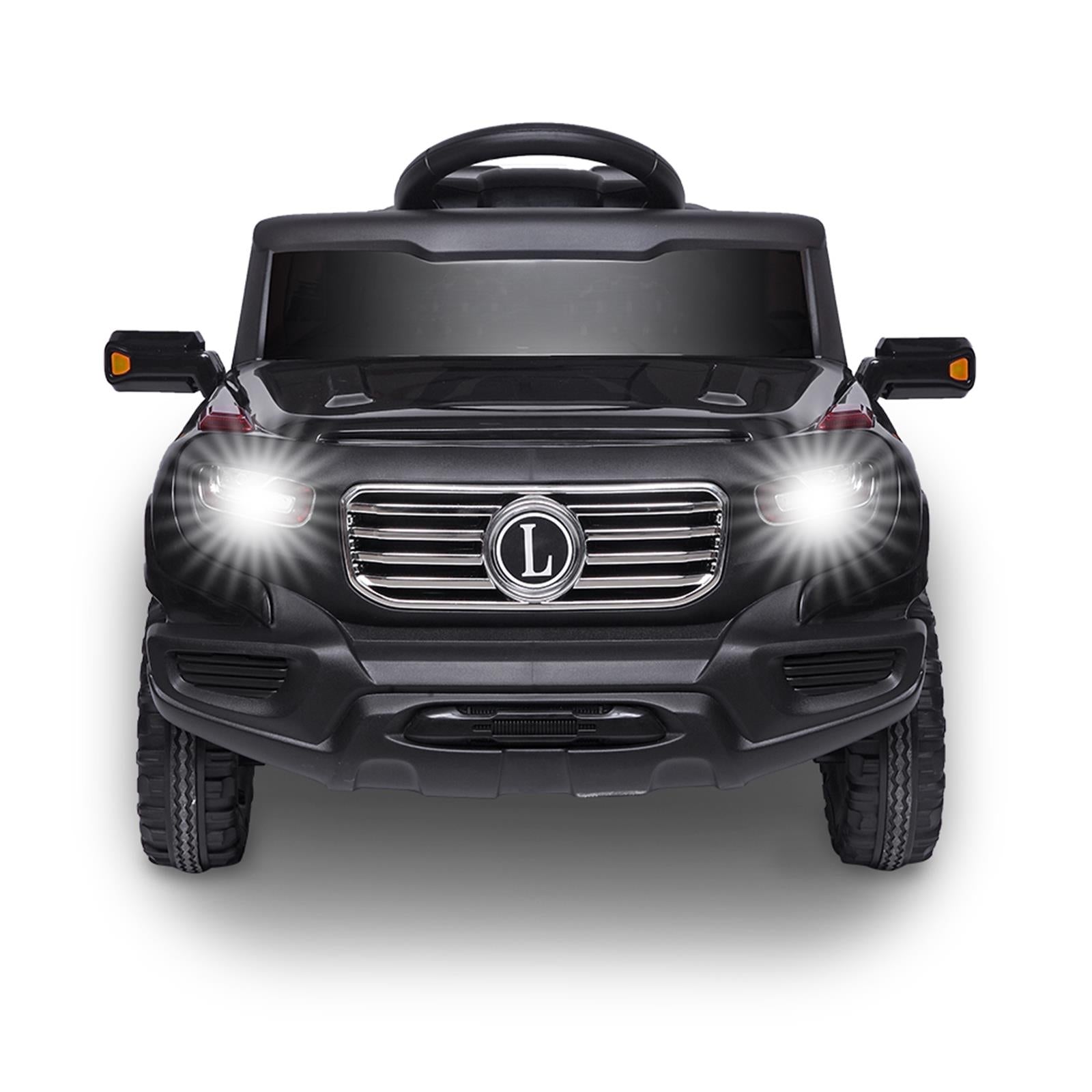 Electric Ride-On Car Truck for Kids with LED Lights and 6V Battery - A