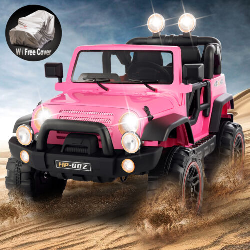 3-Speed Pink Ride On Car Truck for Kids with RC, MP3, LED Lights, USB,