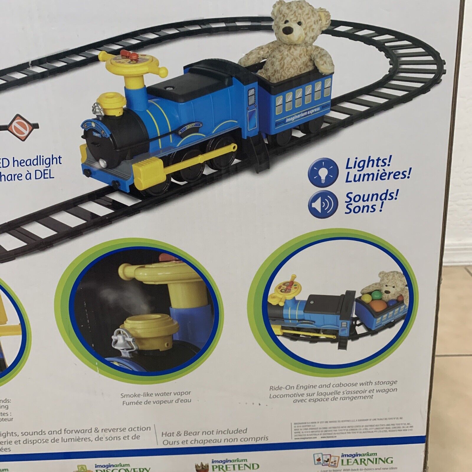 Imaginarium Express 6V Ride-On Train Set with Battery-Powered Lights a