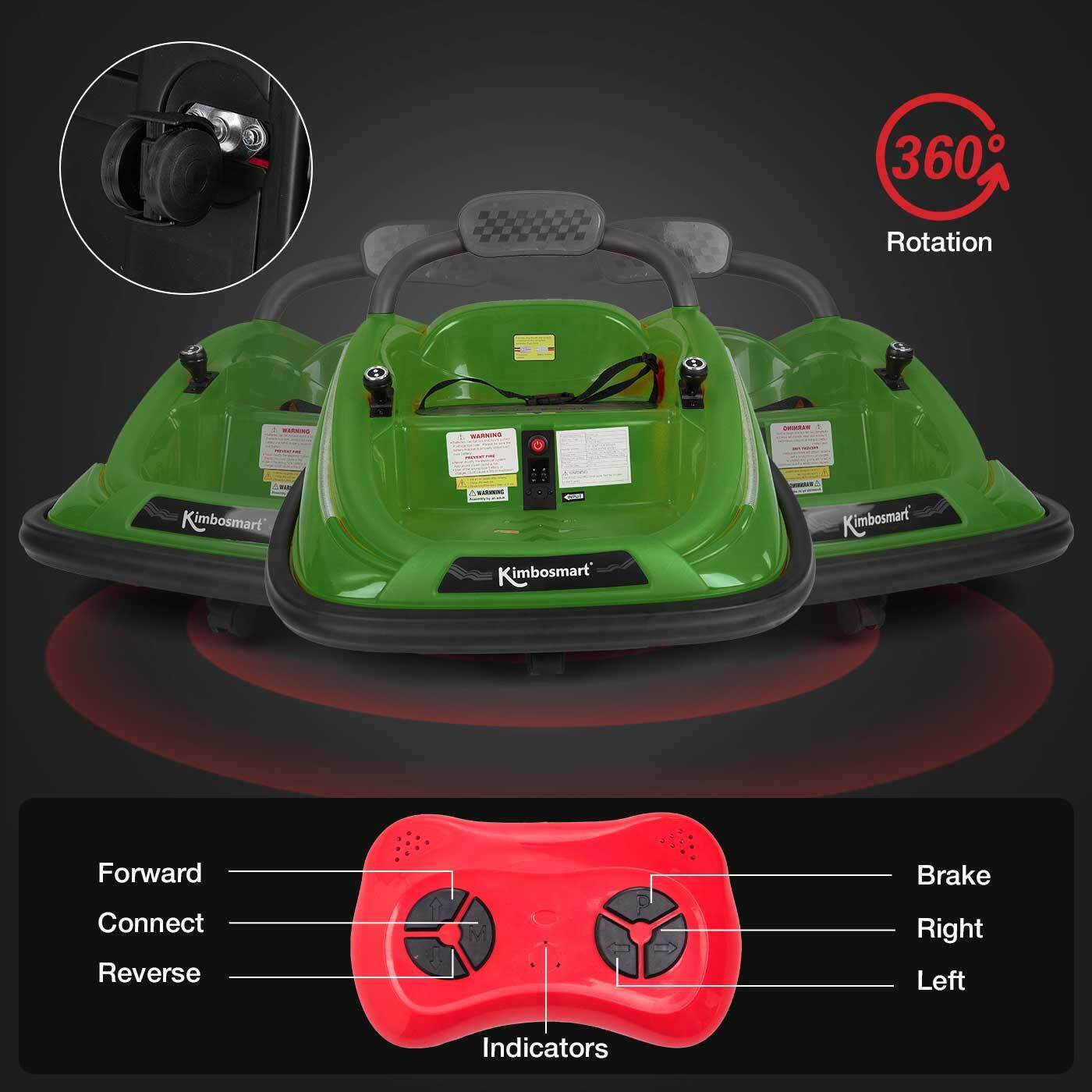 Interactive 6V Bumper Car for Kids with Remote Control, Flashing Light