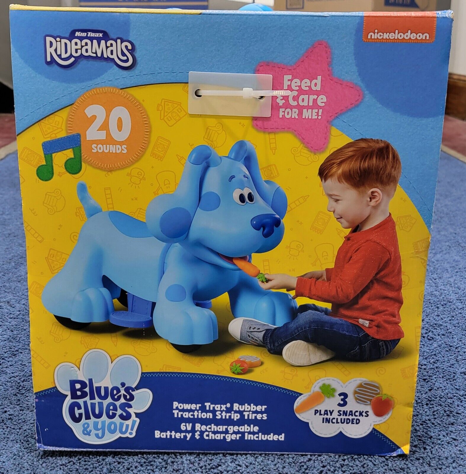 Kid Trax Blue's Clues Rideamals Interactive Ride-On Toy with Snack Tim