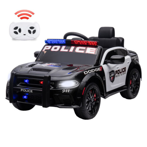 Licensed Dodge Charger Police Sports Car for Kids with LED Lights, USB