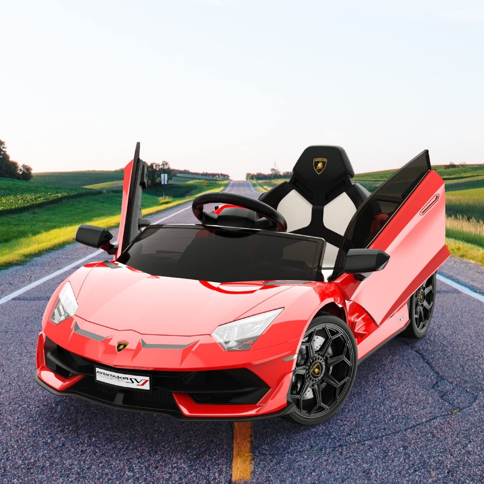 Licensed Lamborghini Kids Ride On Sports Car with Remote Control - 12V