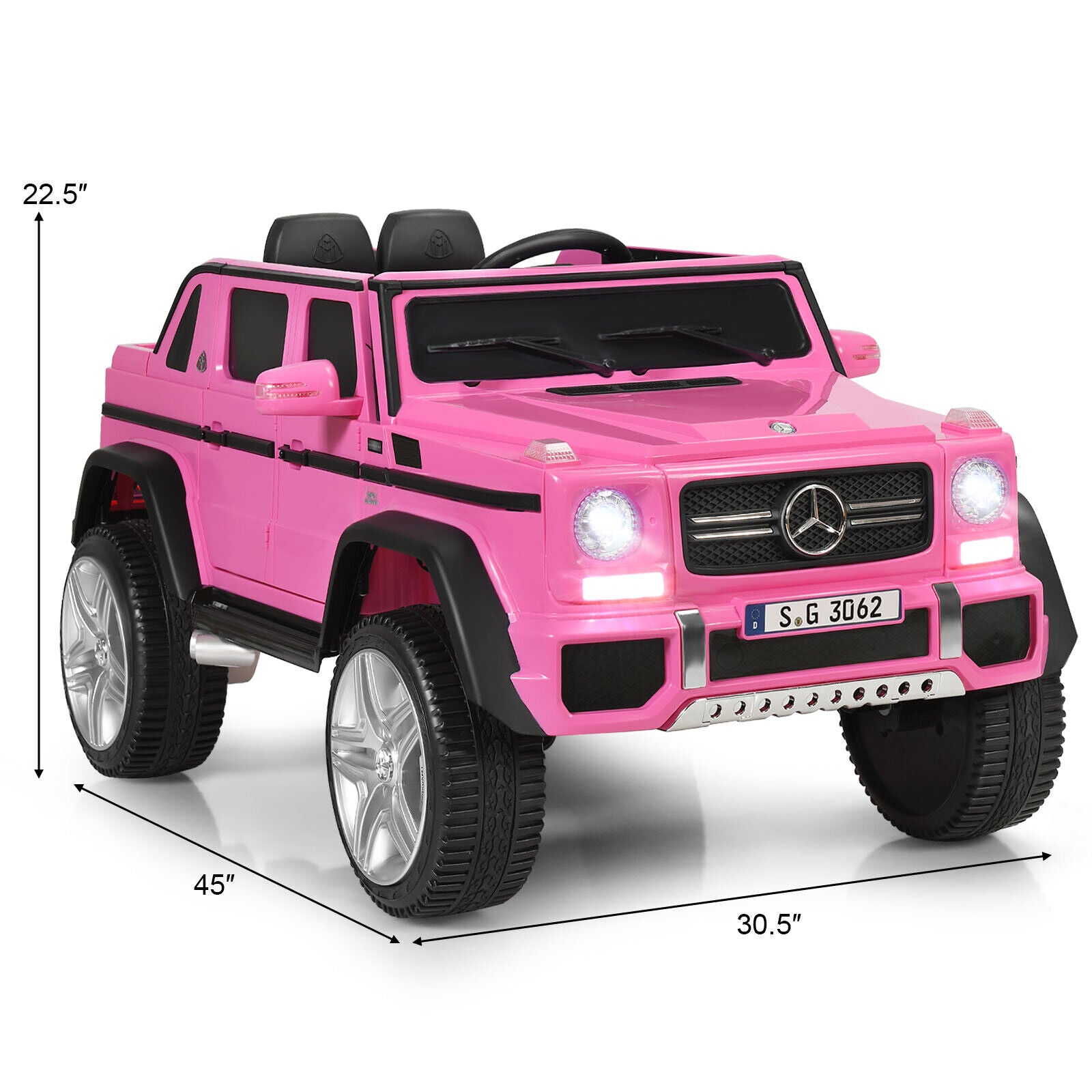 Mercedes-Benz Licensed 12V Pink Ride On Car for Kids with RC Control a