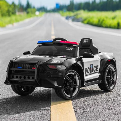 Police Sports Car 12V Ride On Toy with Remote Control and LED Lights