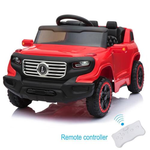 Red Electric Ride-On Car for Kids with Remote Control and LED Lights
