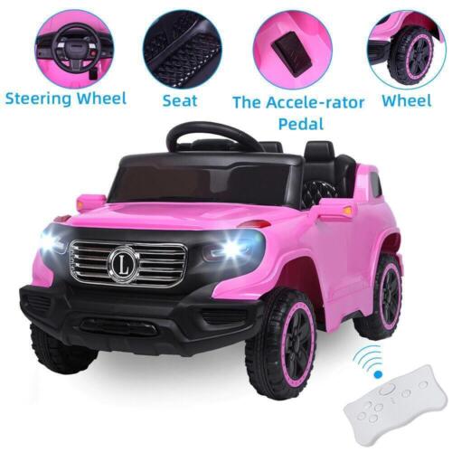 Remote Control Pink Ride On Car Truck for Girls with 3 Speeds and Ligh