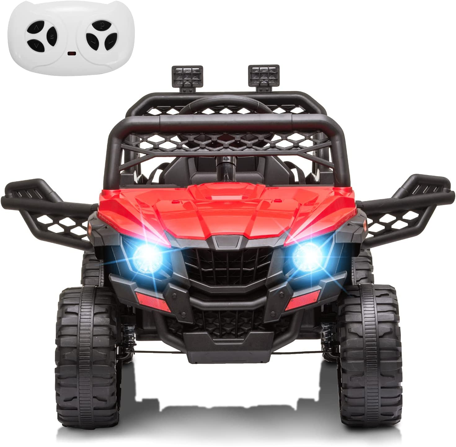 Remote Control Ride-On Truck for Kids with Spring Suspension and LED L