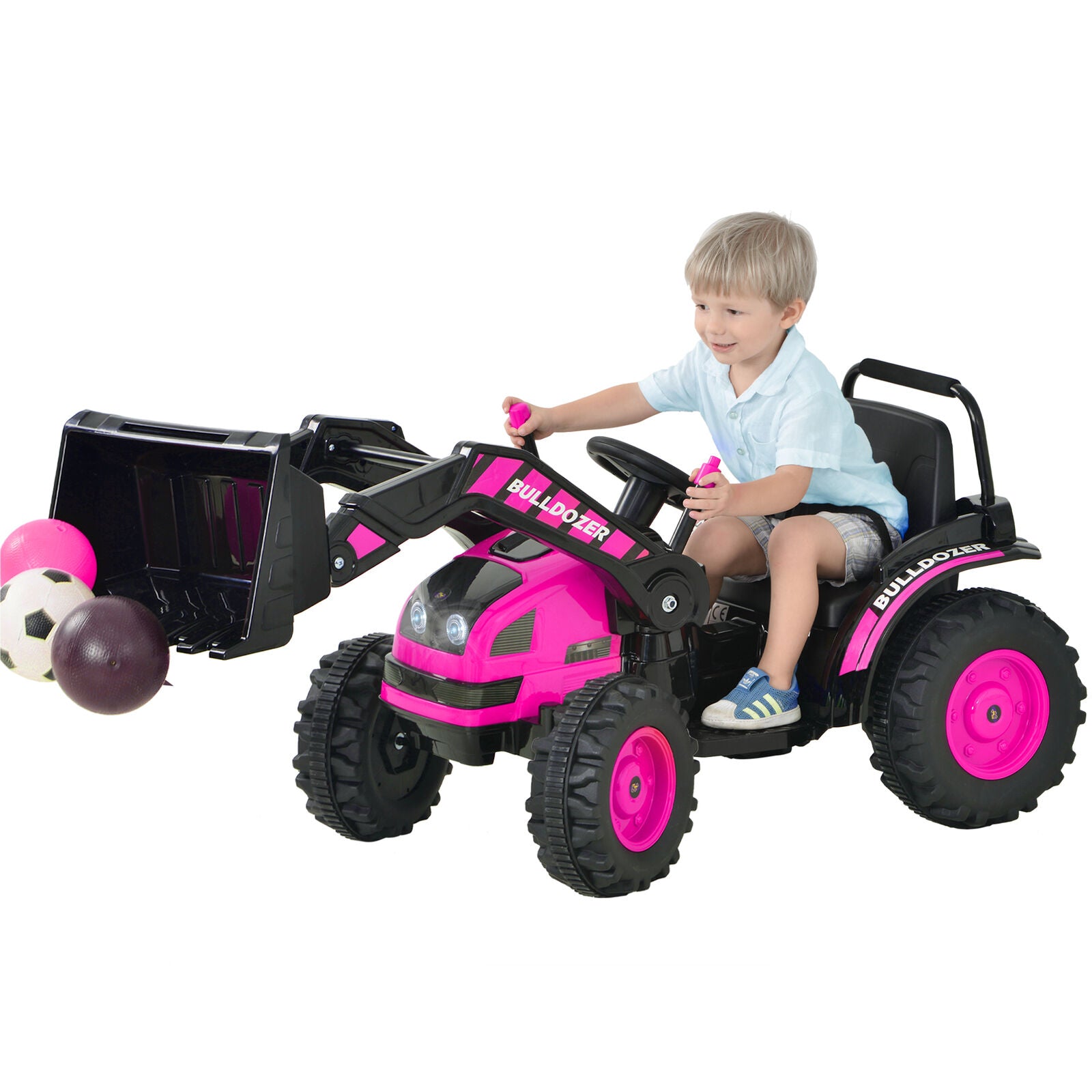 Ride-On Bulldozer Toy with Digger Scoop for Toddlers - Perfect for Con
