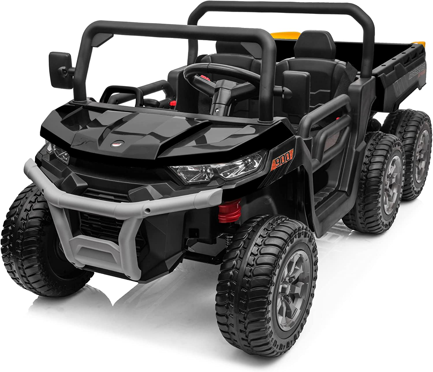 6X6 24V Children's Electric Vehicle 4WD Double Seater Ride-On Truck Du