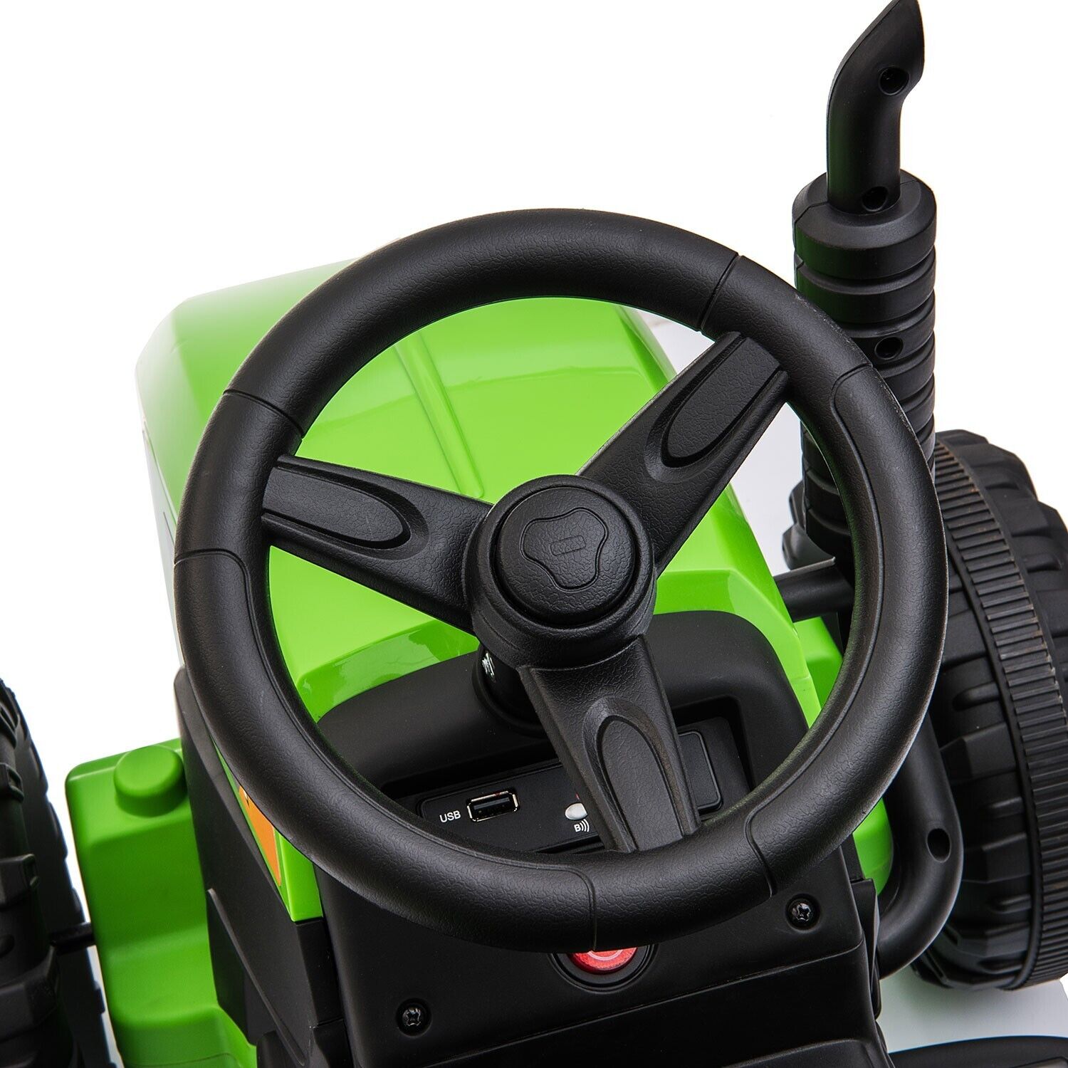TOBBI 12V Battery-Powered Tractor Ride-On with Trailer for Kids - Elec