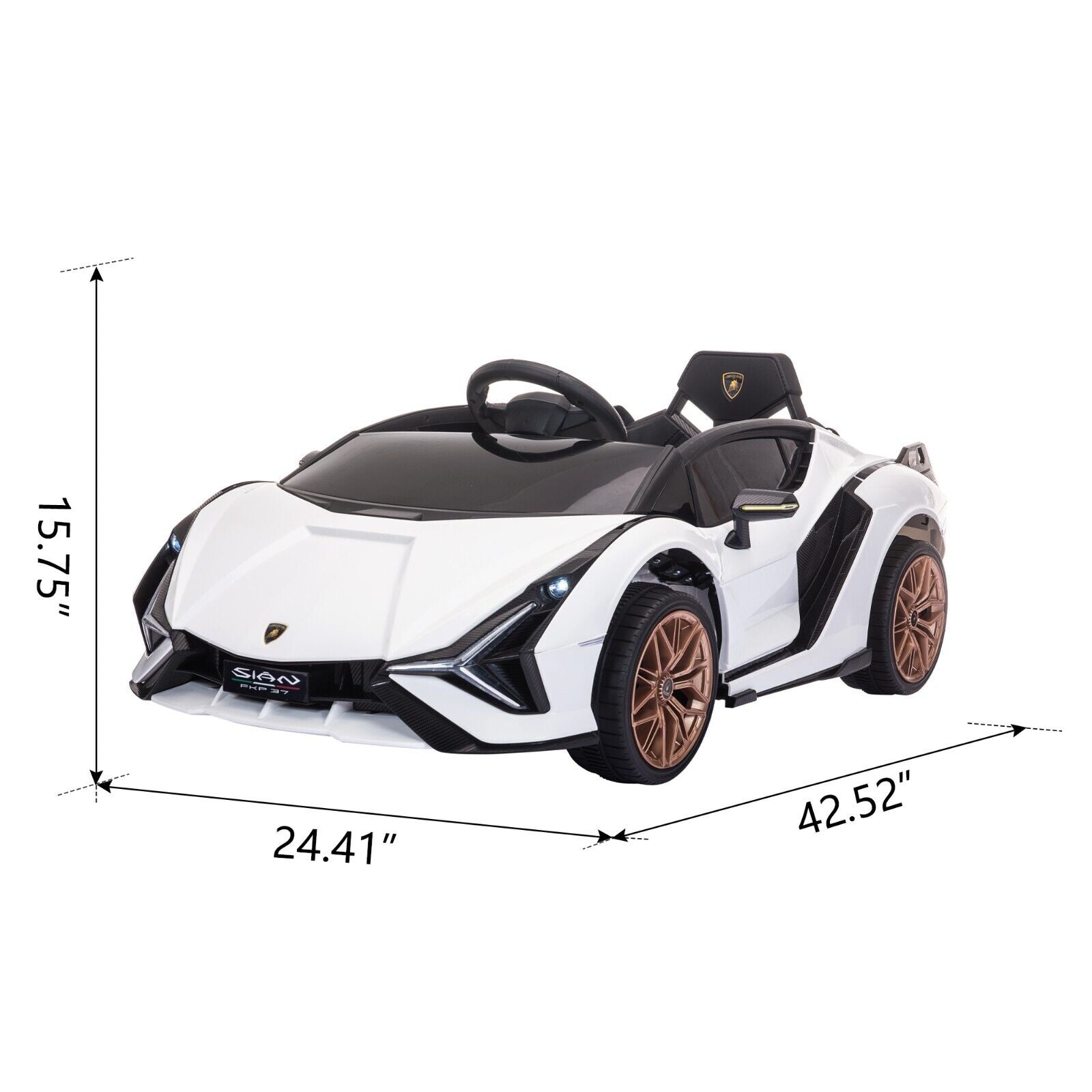 TOBBI 12V Licensed Lamborghini Sian Electric Kids Ride-On Car with Cus