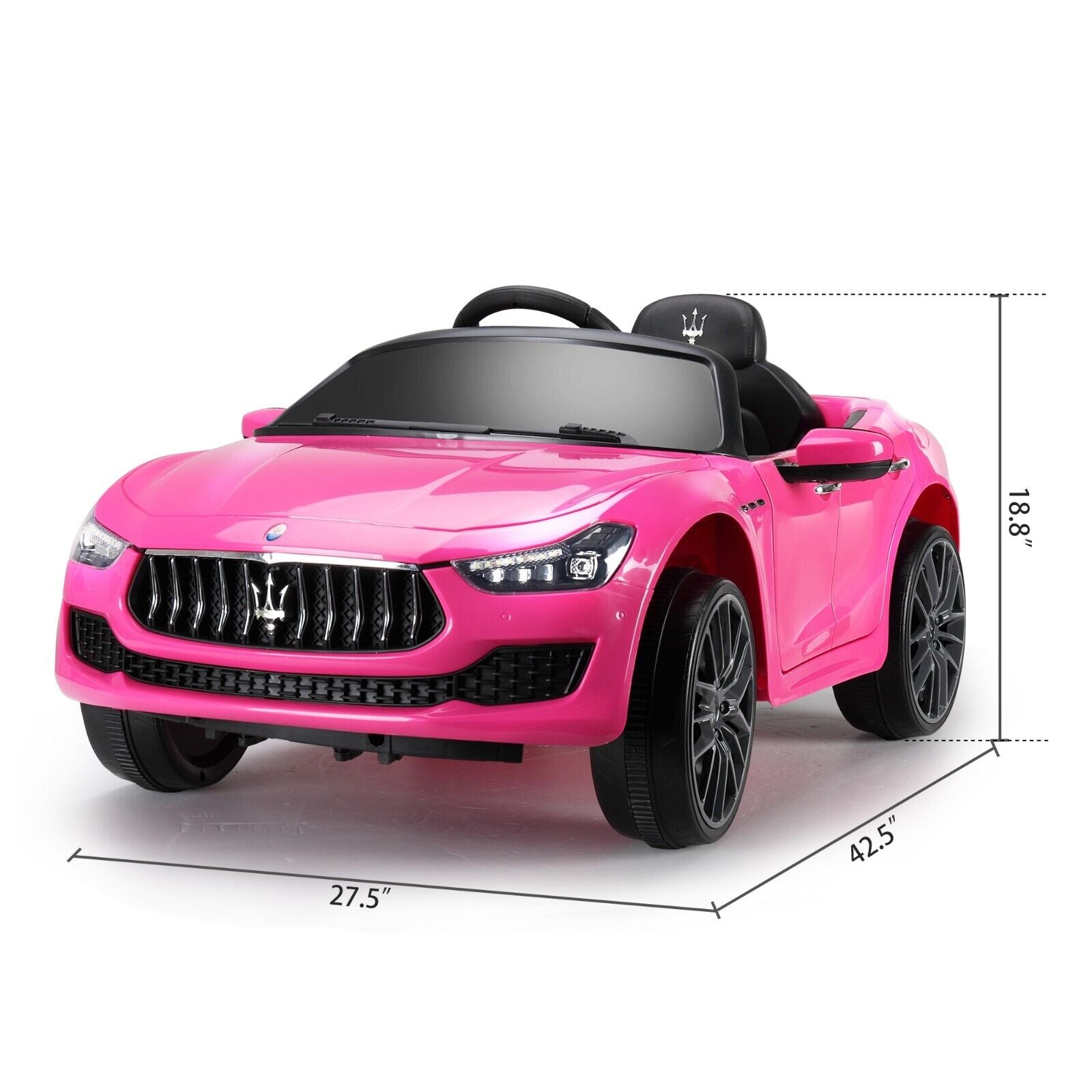 TOBBI Pink Licensed Maserati Gbili Kids Ride on Toy 12V Battery Powere